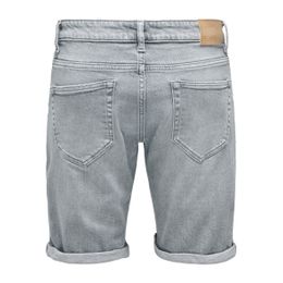 Only & Sons ONLY & SONS Herren Shorts "ONSPLY MBD 8772 TAI DNM SHORTS NOOS", grau, Basic, Gr. L, unifarben, Denim/Jeans, Obermaterial: 98% Baumwolle, 2%
