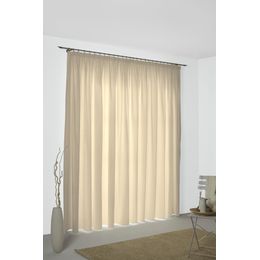 Vorhang WIRTH, B:132cm H:225cm, beige, Jacquard, Polyacryl, Wohnzimmer, Gardinen, "Bachfeld"