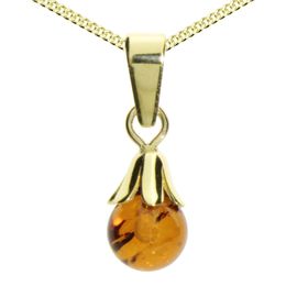 OSTSEE-SCHMUCK Damen Kette und Anh&auml;nger Set "- Glocke - Gold 333/000 - Bernstein", 45, gold, Gelbgold 333, Schmuck_Sets