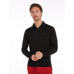 Tommy Hilfiger Herren Cardigan "PIMA ORG CTN CASHMERE ZIP THRU", schwarz, Gr. XL, Strick, Obermaterial: 95% Baumwolle, 5% Kaschmir, Strickjacken