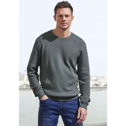 John Devin Herren Strickpullover, gr&uuml;n, Gr. S, unifarben, Feinstrick, Obermaterial: 50% Baumwolle, 50% Polyacryl, Pullover, Pullover aus weichem