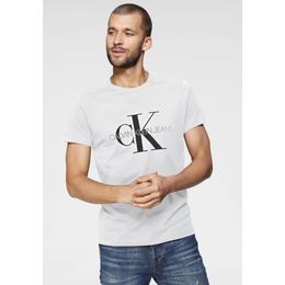 Herren T-Shirt "ICONIC MONOGRAM SLIM TEE", wei&szlig;, Gr. XXL, Calvin Klein Jeans, bedruckt, Jersey, Obermaterial: 100% Baumwolle, Shirts, mit gro&szlig;em