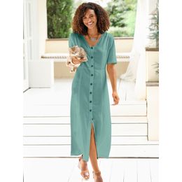 Casual Looks Damen Sommerkleid "Kleid", gr&uuml;n, Gr. 21, unifarben, Web, 55% Leinen, 45% Viskose, Kleider