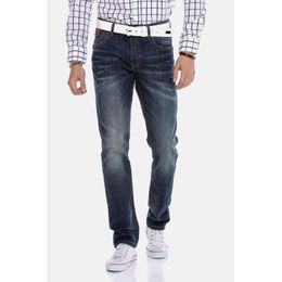 Cipo & Baxx CIPO & BAXX Herren 5-Pocket-Jeans "Jeans", blau, Basic, Gr. 34, unifarben, 98% Baumwolle, 2% Elasthan, Jeans, in Regular-Fit, CD184A