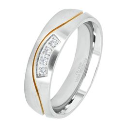 Adelia&acute;s ADELIA ́S Damen Fingerring "Damen Ring aus Edelstahl mit Strass Steinchen", 56, Edelstahl, silber, Edelstahl, Fingerringe