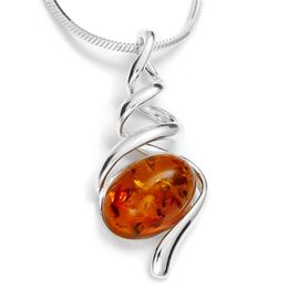 OSTSEE-SCHMUCK Damen Kette mit Anh&auml;nger "- Noemi - Silber 925/000 - Bernstein", 60, Silber 925 (Sterlingsilber), silber, Silber 925 (Sterlingsilber),