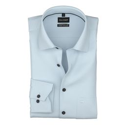 OLYMP Herren Langarmhemd "Big & Tall", blau, Gr. 54, gemustert, Web, Obermaterial: 100% Baumwolle, Hemden, New Kentkragen, comfort fit
