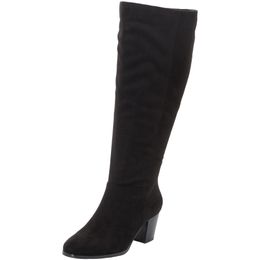 sheego Damen Weitschaftstiefel, Gr. 43, schwarz, Lederimitat, Polyester, Schuhe