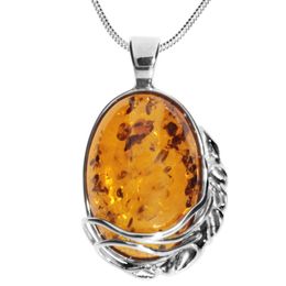 OSTSEE-SCHMUCK Damen Kette mit Anh&auml;nger "- Hilla - Silber 925/000 - Bernstein", 42, Silber 925 (Sterlingsilber), silber, Silber 925 (Sterlingsilber),