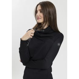 Ragwear Damen Sweater "NESKA O", schwarz, Gr. S, kontrastfarbene Details, unifarben, Sweatware, Obermaterial: 70% Baumwolle, 30% Polyester,