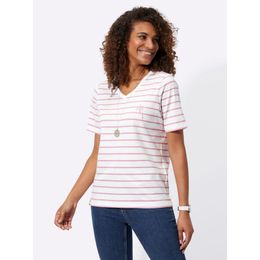 Casual Looks Damen T-Shirt "Shirt", wei&szlig;, Gr. 36, gemustert, gestreift, mehrfarbig, 100% Baumwolle, Shirts