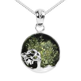 OSTSEE-SCHMUCK Damen Kette mit Anh&auml;nger "- Windfl&uuml;chter 16 mm - Silber 925/000 - Bernstein", 45, Silber 925 (Sterlingsilber), silber, Silber 925