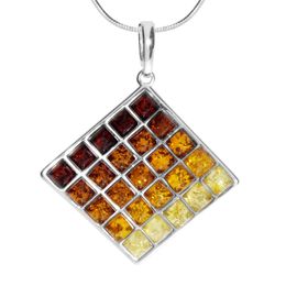 OSTSEE-SCHMUCK Damen Kette mit Anh&auml;nger "- Jeanette - Silber 925/000 - Bernstein", 45, Silber 925 (Sterlingsilber), silber, Silber 925
