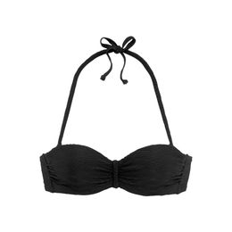 Sunseeker Damen B&uuml;gel-Bandeau-Bikini-Top "Loretta", schwarz, Gr. 44, Strukturmuster, strukturiert, unifarben, Microfaser, Polyamid, Bikini-Oberteile,