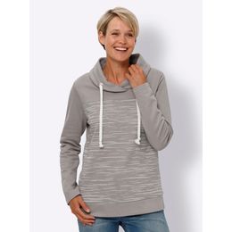 Classic Basics Damen Sweatshirt, grau, Gr. 38, gemustert, mehrfarbig, meliert, unifarben, 100% Baumwolle, Sweatshirts