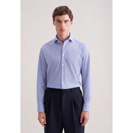 Seidensticker Herren Businesshemd "Schwarze Rose", blau, Gr. 37, bedruckt, 78% Polyamid, 22% Elasthan, Hemden, Slim 1/1 Kentkragen Druck