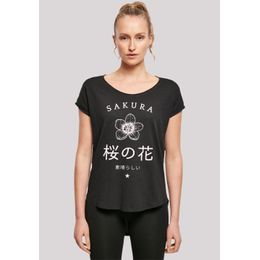 F4NT4STIC Damen T-Shirt "Sakura Flower Japan", schwarz, Gr. XS, Obermaterial: 100% Baumwolle, Shirts, Print