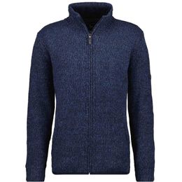 Ragman Herren Strickfleecejacke, blau, Gr. 6XL, 70% Wolle 30% Nylon, Jacken