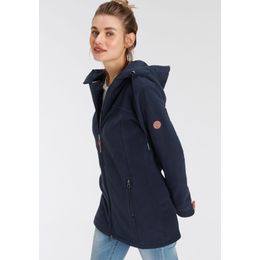 Kangaroos Damen Fleecejacke, blau, Gr. 40, kontrastfarbene Details, Fleece, Obermaterial: 100% Polyester, Jacken, figurbetonter Schnitt, mit Kapuze,