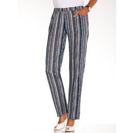 Classic Basics Damen Schlupfhose, braun, Gr. 40, gemustert, mehrfarbig, 100% Viskose, Hosen