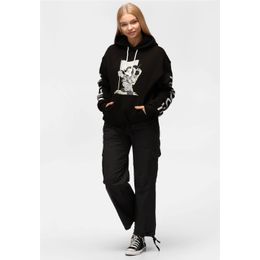 Recovered Herren Kapuzensweatshirt "Disney Space Mickey", schwarz, Gr. S, bedruckt, 100% Baumwolle, Sweatshirts, im zeitlosen Design