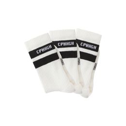 Damen Tennissocken, Copenhagen Studios, Gr. 433x cream wei&szlig;, Baumwollmischung, unifarben, Socken, mit Streifendesign und Vollfrottee