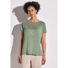 Street One Damen T-Shirt, gr&uuml;n, Gr. 36, unifarben, Web, 50% Baumwolle, 50% Modal, Shirts, im soften Baumwoll-Mix