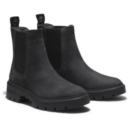 Timberland Damen Chelseaboots "CORTINA VALLEY MID CHELSEA BOOT", Gr. 37, schwarz, Leder, Schuhe, Stiefelette, Winterschuhe, Ankle Boots