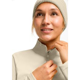 Maier Sports Damen Fleecepullover "Eva"beige, Gr. 48, 100% Polyester, Sweatshirts, Damen Fleece, funktioneller Midlayer, Half-Zip, Regular Fit