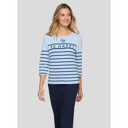 Rabe Damen Strickpullover "Pullover"hellblau, Gr. 44, geringelt, 75%Viskose 25%Polyamid, Pullover