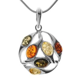 OSTSEE-SCHMUCK Damen Kette mit Anh&auml;nger "- Stina - Silber 925/000 - Bernstein", 50, Silber 925 (Sterlingsilber), silber, Silber 925 (Sterlingsilber),