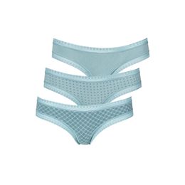 Lascana Damen Brasilslip, Gr. 40, gr&uuml;n, Jersey, Obermaterial: 95% Baumwolle, 5% Elasthan. Spitze: 90% Polyamid, 10% Elasthan, bedruckt, unifarben,