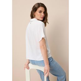 Tamaris Damen Kurzarmbluse "aus leichter Webware f&uuml;r vielseitige Looks", wei&szlig;, Gr. 36, unifarben, Web, Obermaterial: 100% Viskose, Blusen, mit