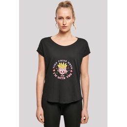 F4NT4STIC Damen T-Shirt "Time Fries when I am with you Valentinstag", schwarz, Gr. XXL, Obermaterial: 100% Baumwolle, Shirts, Premium Qualit&auml;t