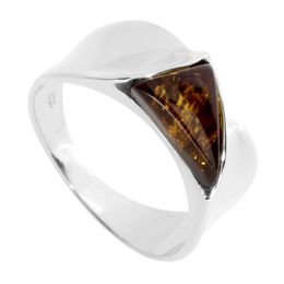 OSTSEE-SCHMUCK Damen Fingerring "- Alisca - Silber 925/000 - Bernstein", 54, silber, Fingerringe