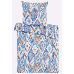 Bettw&auml;sche HEINE HOME, blau, Mako-Satin, 100% Baumwolle, Bettw&auml;sche