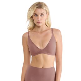 Sloggi Damen B&uuml;gelloser BH "ZERO Feel 2.0", Gr. XL, braun, Single Jersey, Obermaterial: 76% Polyamid, 24% Elasthan, BHs, mit herausnehmbaren,