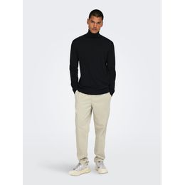 Only & Sons ONLY & SONS Herren Cordschlupfhose "ONSLINUS TAP CORDUROY 0185 PANT NOOS", beige, Gr. M, unifarben, Cord, Obermaterial: 98% Baumwolle, 2% Elasthan,