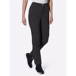 Casual Looks Damen Softshellhose, schwarz, Gr. 40, unifarben, 94% Polyester, 6% Elasthan, Hosen