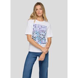 Rabe Damen T-Shirt, wei&szlig;, Gr. 40, bedruckt, Jersey, Obermaterial: 95% Baumwolle, 5% Elasthan, Shirts, mit Schmetterling Print