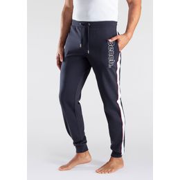 Herren Sweathose, BENCH. LOUNGEWEAR, Gr. 56, blau, Sweatware, Obermaterial: 60% Baumwolle, 40% Polyester, unifarben mit Farbeinsatz, Basic, Hosen,