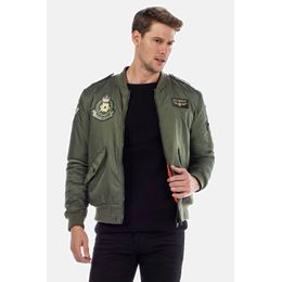 Cipo & Baxx CIPO & BAXX Herren Bomberjacke "Jacke", gr&uuml;n, Basic, Gr. M, unifarben, Stoff, 100% Nylon, Jacken, in Regular-Fit, CM-133