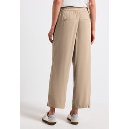 Street One Damen Stoffhose "Style Emee", beige, Gr. 38, unifarben, Web, Obermaterial: 100% Viskose, Hosen, Sommerhose mit elastischem Bund mit