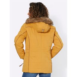 Casual Looks Damen Steppjacke, gelb, Gr. 20, unifarben, 50% Polyester, 37% Baumwolle, 13% Polyamid, Kunstpelz:80% Polyacryl, 20% Polyester, Jacken