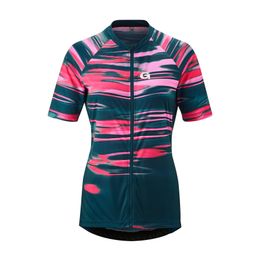 Gonso Damen Radtrikot "COPEDELLO", blau, Gr. 38, 100% Polyester, Trikots, Leicht, schnell trocknend, optimaler Feuchtigkeitstransport