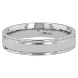 Adelia&acute;s ADELIA ́S Herren Fingerring "Herren Ring aus Edelstahl", 66, Edelstahlsilber, Edelstahl, Fingerringe