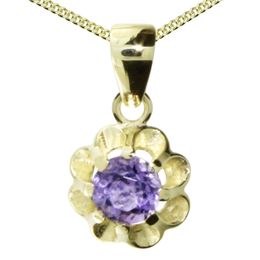 OSTSEE-SCHMUCK Damen Kette und Anh&auml;nger Set "- Pia 6 mm - Gold 333/000 - Amethyst", 42, gold, Gelbgold 333, Schmuck_Sets