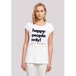 F4NT4STIC Damen T-Shirt "Happy people only New York", wei&szlig;, Gr. XL, Obermaterial: 100% Baumwolle, Shirts, Print