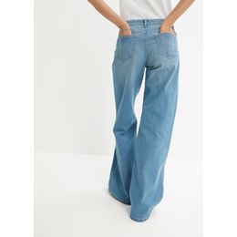 bonprix Damen Weite Jeans, blau, Gr. 36, Abriebeffekte, unifarben, Denim/Jeans, Obermaterial: 82% Baumwolle, 17% Polyester, 1% Elasthan, Jeans, Loose
