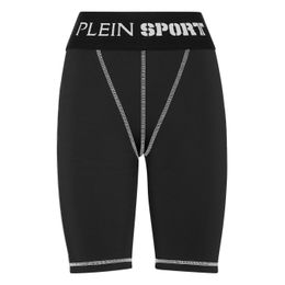 Plein Sport Damen Leggings "Sport-Leggings", schwarz, Gr. M, Obermaterial: 90% Polyester, 10% Elasthan, Hosen